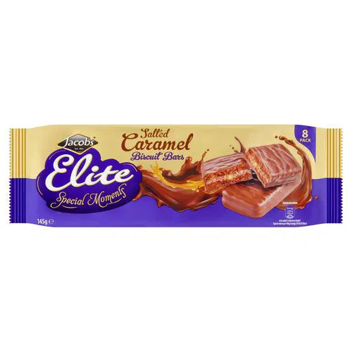 16 x Jacobs Elite Special Moments Salted Caramel Biscuit Bars 145G