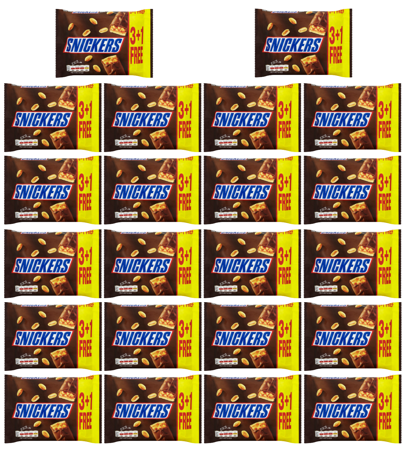 22 x Snickers 4Pk - 167GM