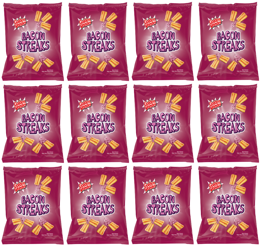 12 x Golden Wonder Bacon Streaks 150Gm