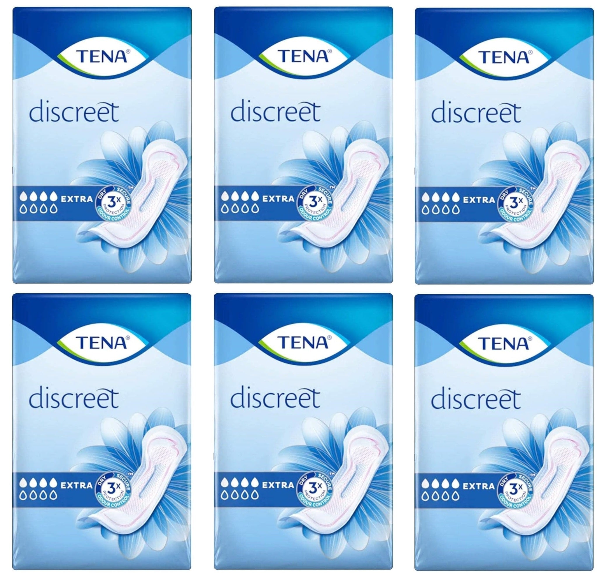 6 x Tena Lady Extra - 10 PACK