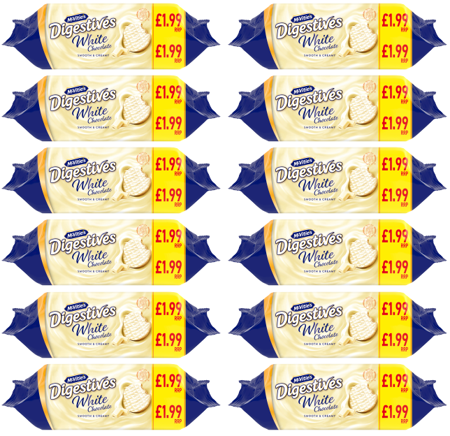 12 X Mcvities White Chocolate Digestives 232G