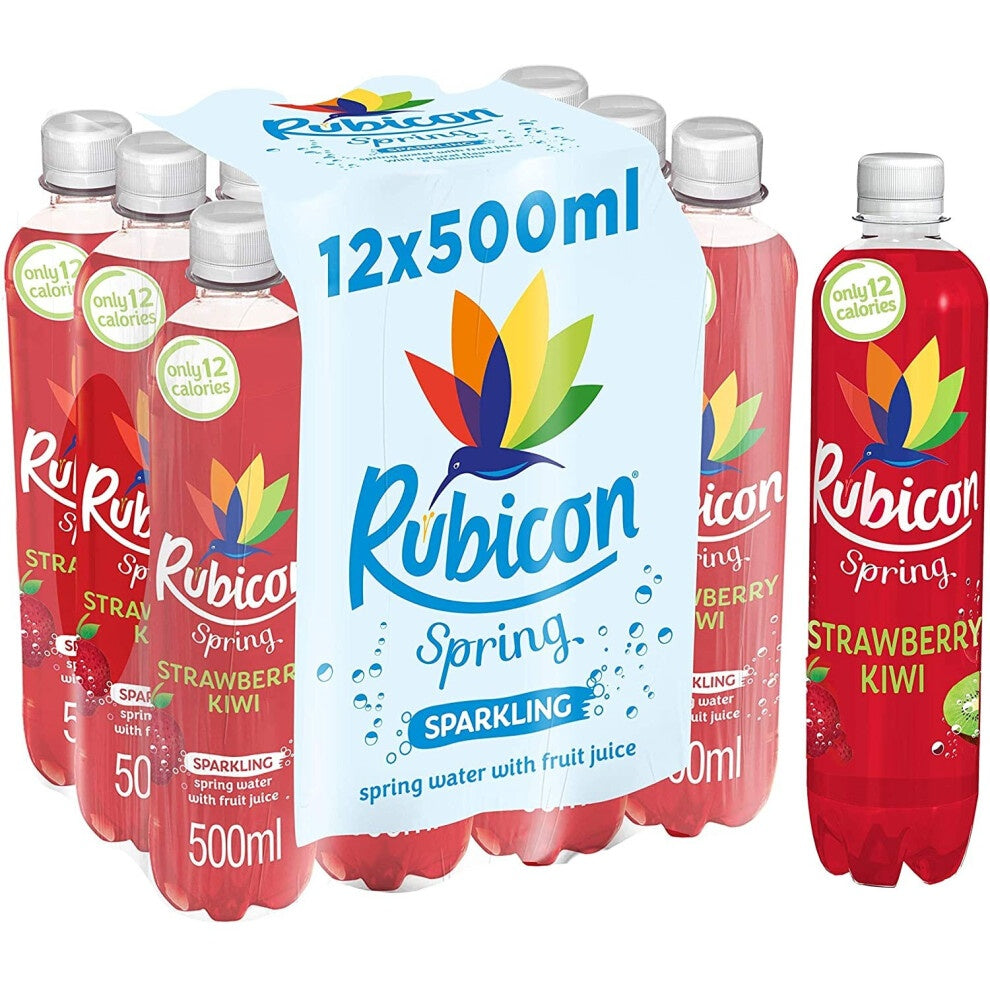 12 x Rubicon Spring Strawberry Kiwi Flavoured Sparkling Spring Water 5