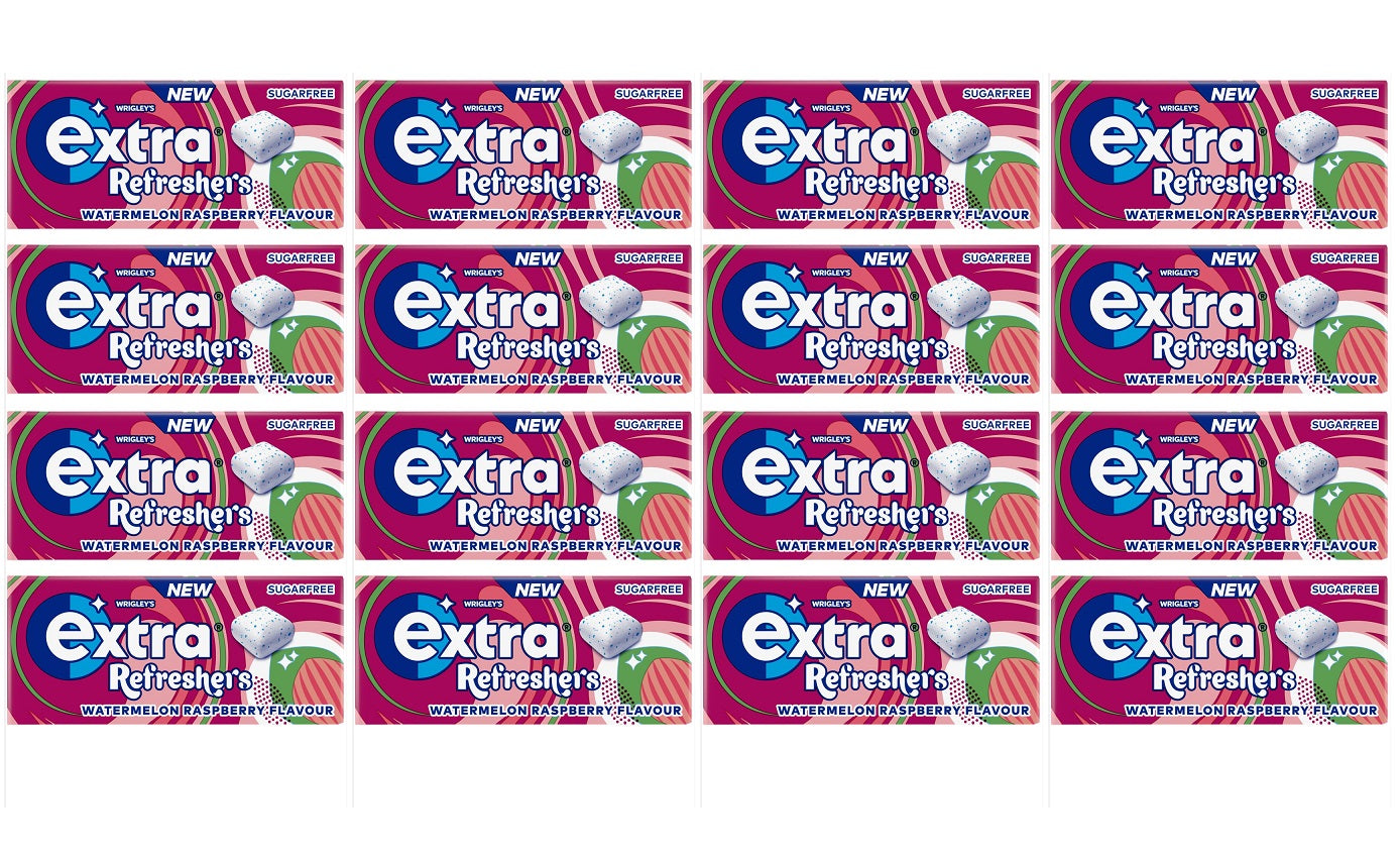 16 x Extra Refreshers Watermelon Raspberry Gum Handy Box 7pcs - 7 PIECE
