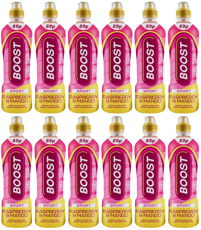 12 x Boost Sport Raspberry & Mango 89p - 500ML