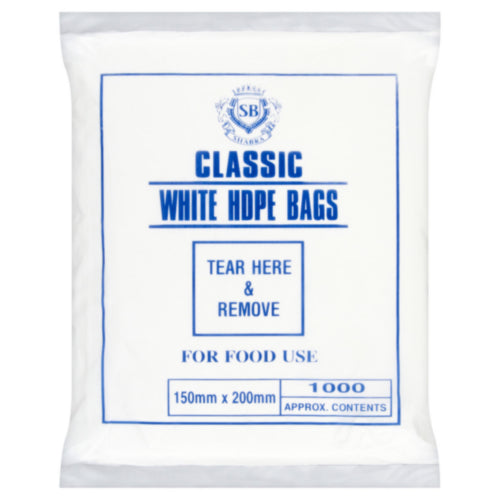 Shabra Classic White Hdpe Bags 150Mm X 200Mm