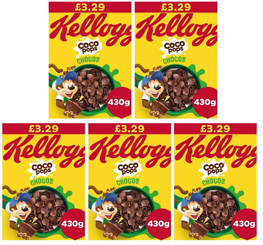5 x Kelloggs Coco Pops Chocos 430g - 430G