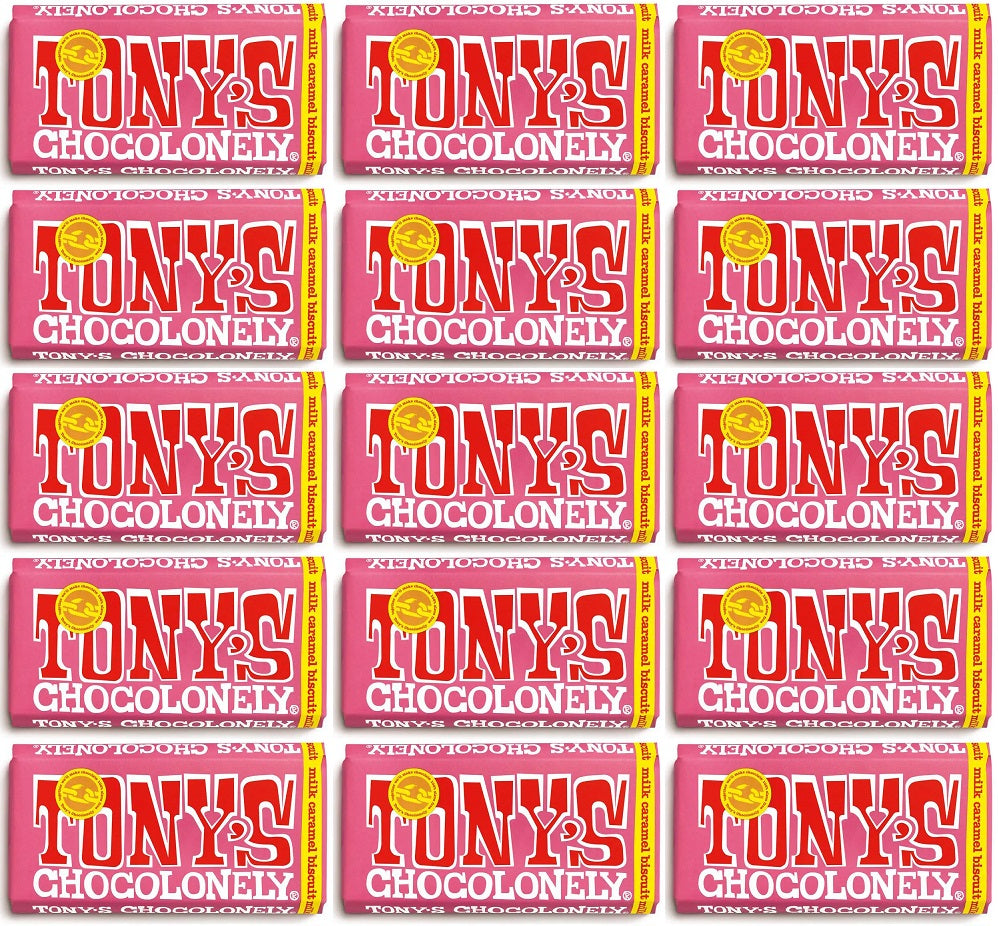 15 x Tony's Chocolate Caramel Biscuit Large Bar - 180GM