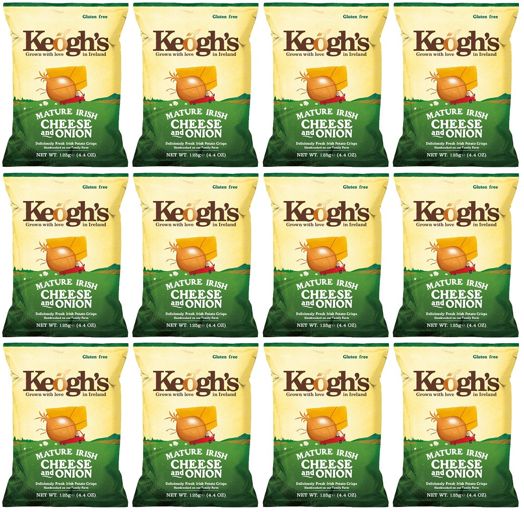 12 x Keoghs Irish Cheese & Onion Crisps - 125GM