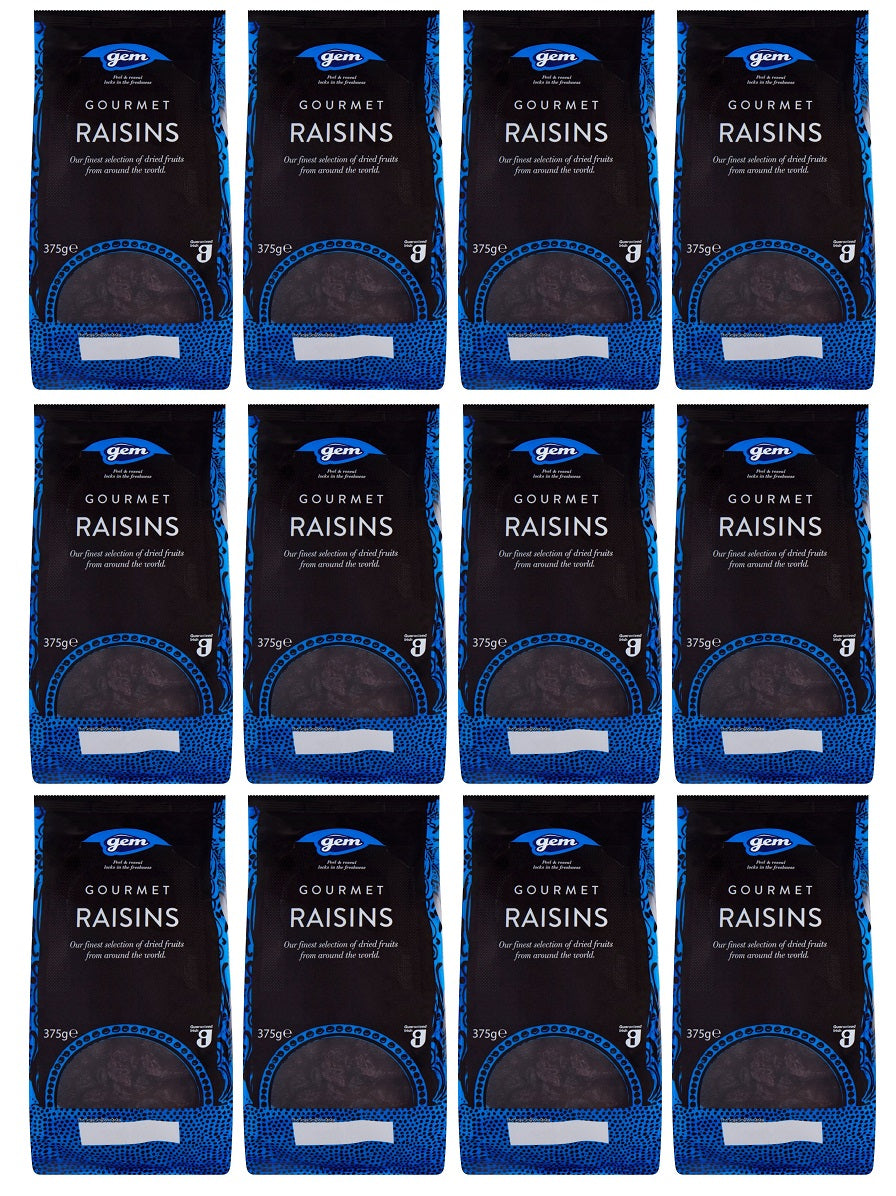 12 x Gem Raisins 375G