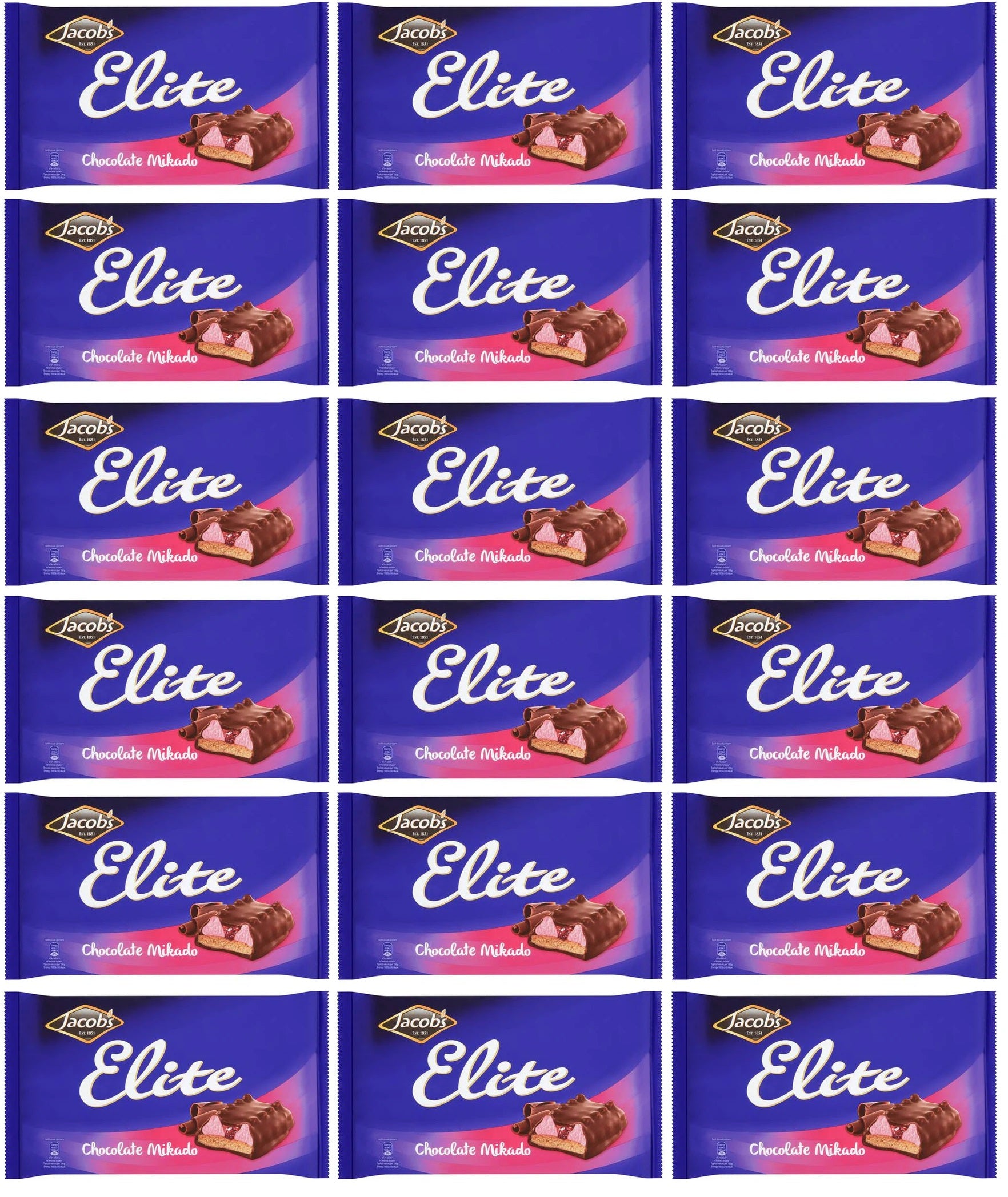 18 x Jacob's Elite Caramel Mikado 6Pk 176G